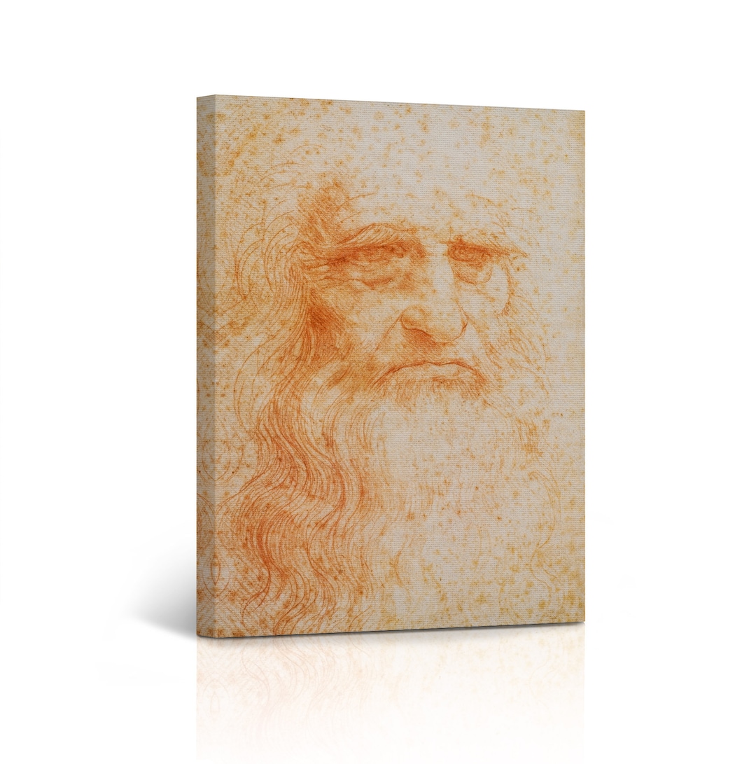 Portrait of a Man in Red Chalk by Leonardo Da Vinci Painting Famous Art ...