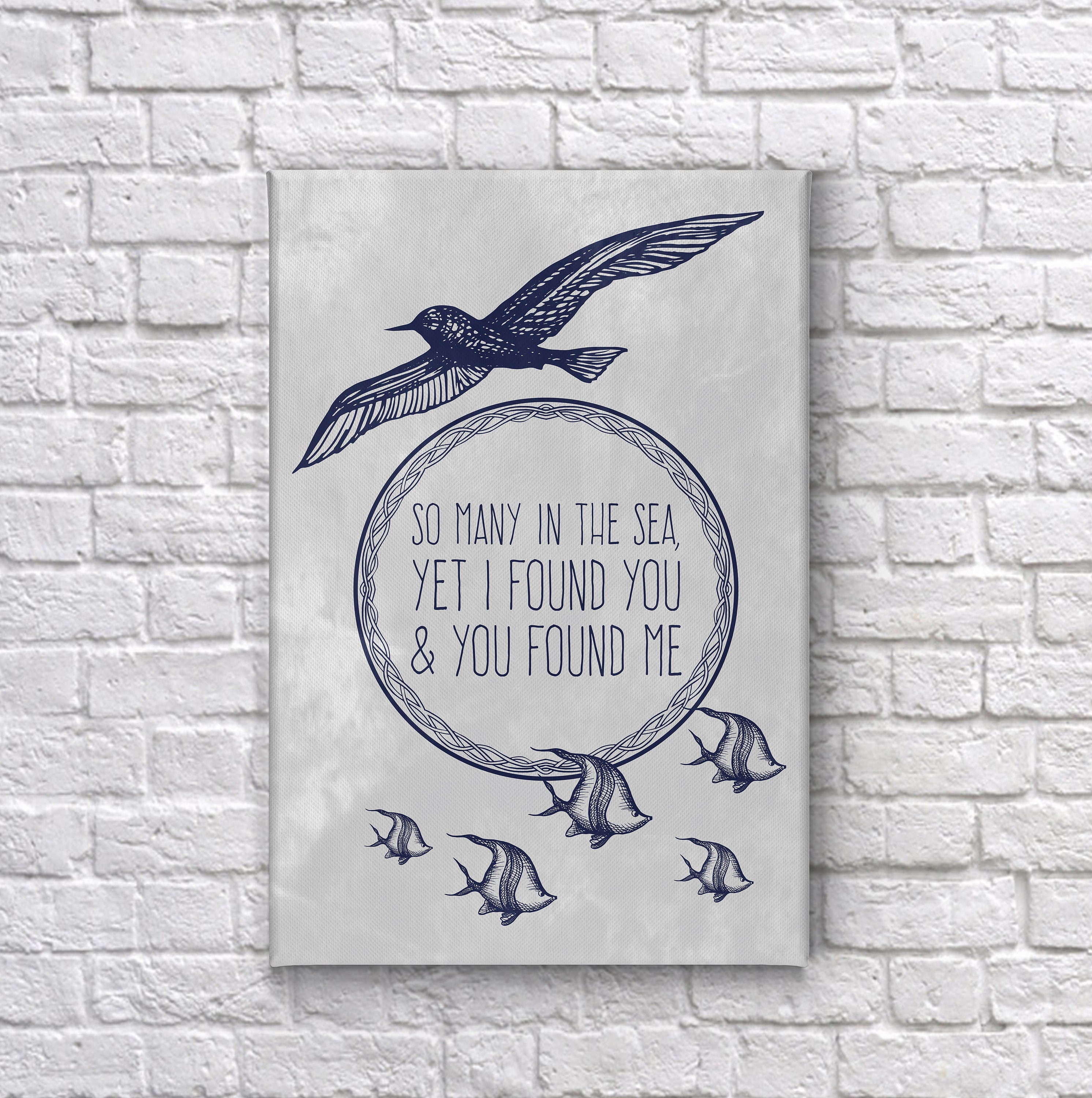 Motivational Quote Navy Blue Illustration Old White Coastal | Etsy