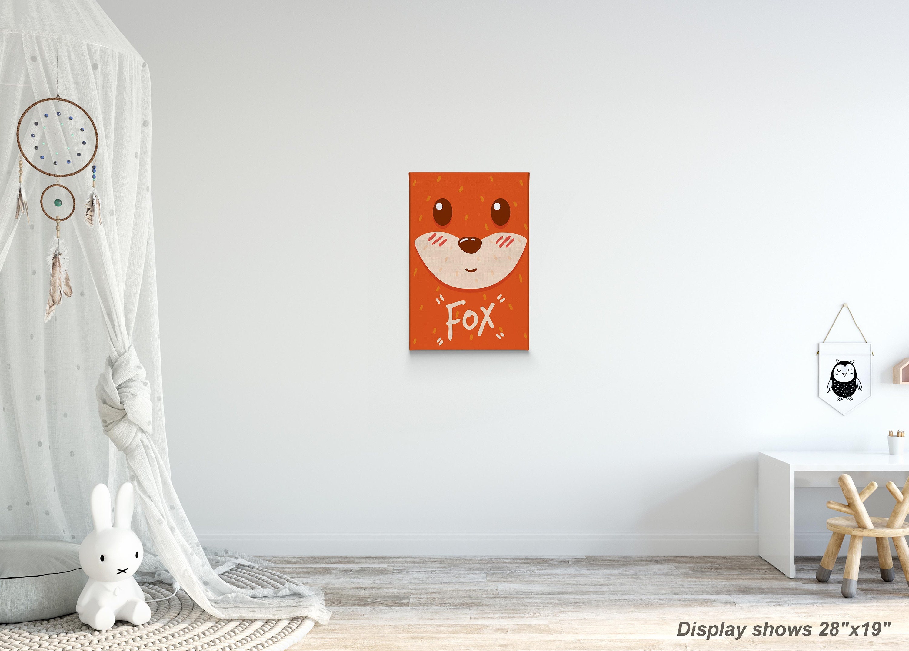 Cute Fox Face and Animal Name Quote Nursery Decor Wall Art - Etsy