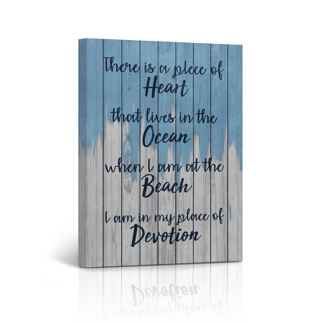 Ocean Quote Blue and White Wooden Coastal Decor Canvas Print Nautical ...