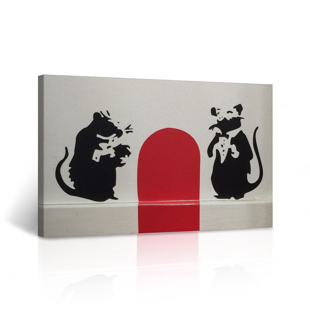 Banksy Canvas Wall Art Topolino and Viso Street Art Painting Mural ...