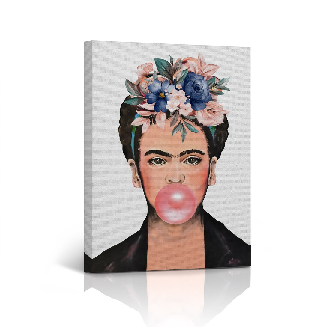 Frida Kahlo Woman With Bubble Gum Colorful Portrait Pop Art Oil Canvas ...