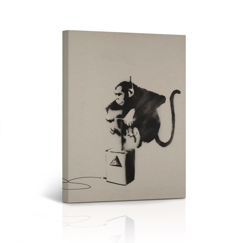 Banksy Canvas Wall Art Detonator Monkey Street Art Painting Mural ...