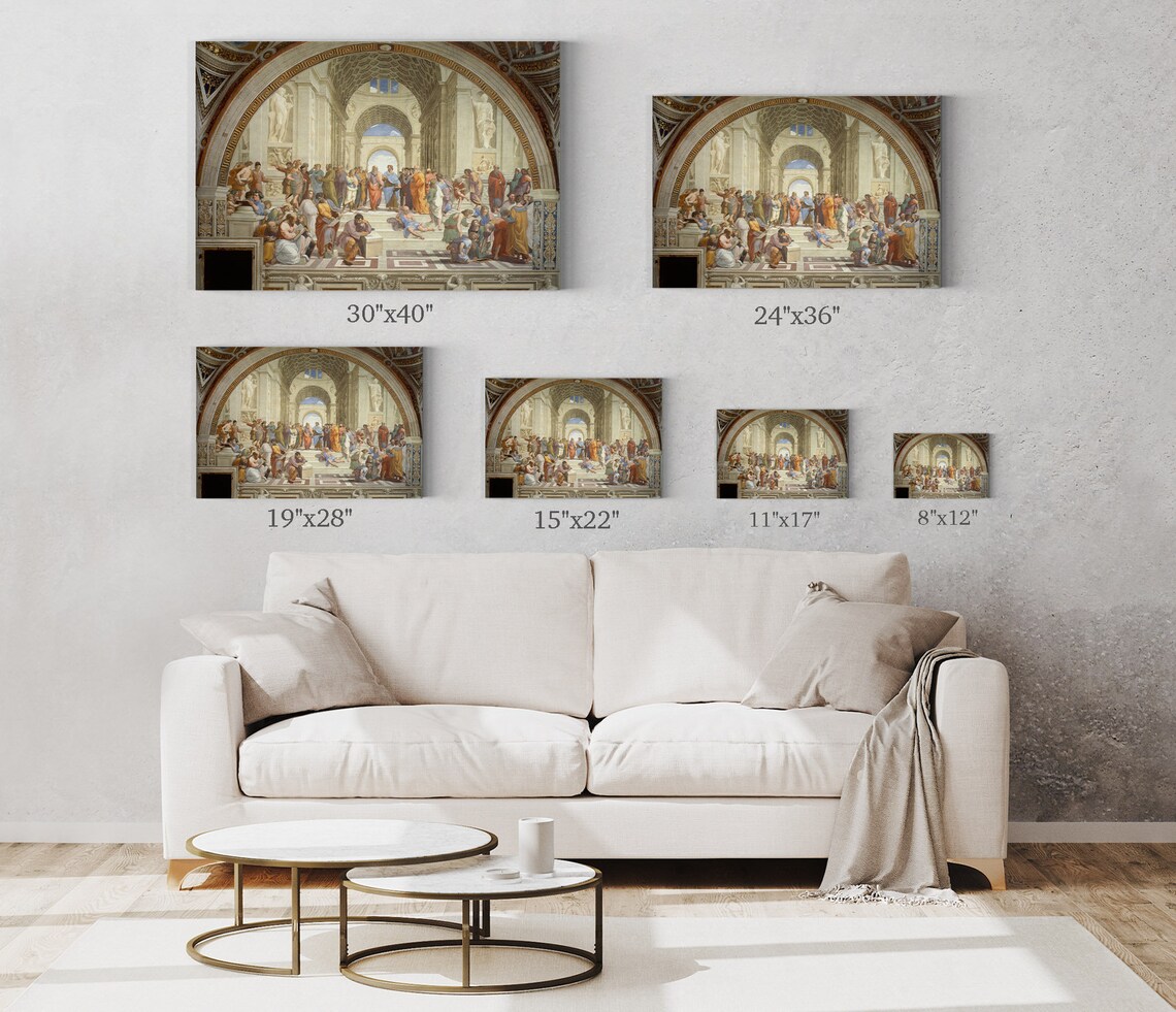The School of Athens by Raphael Art Fresco Paint Reproduction Canvas ...
