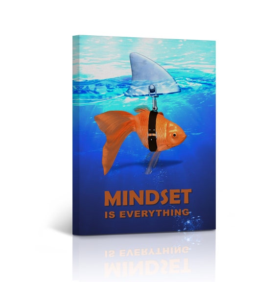 Mindset is Everything Office Decor Canvas Print Orange Quote | Etsy