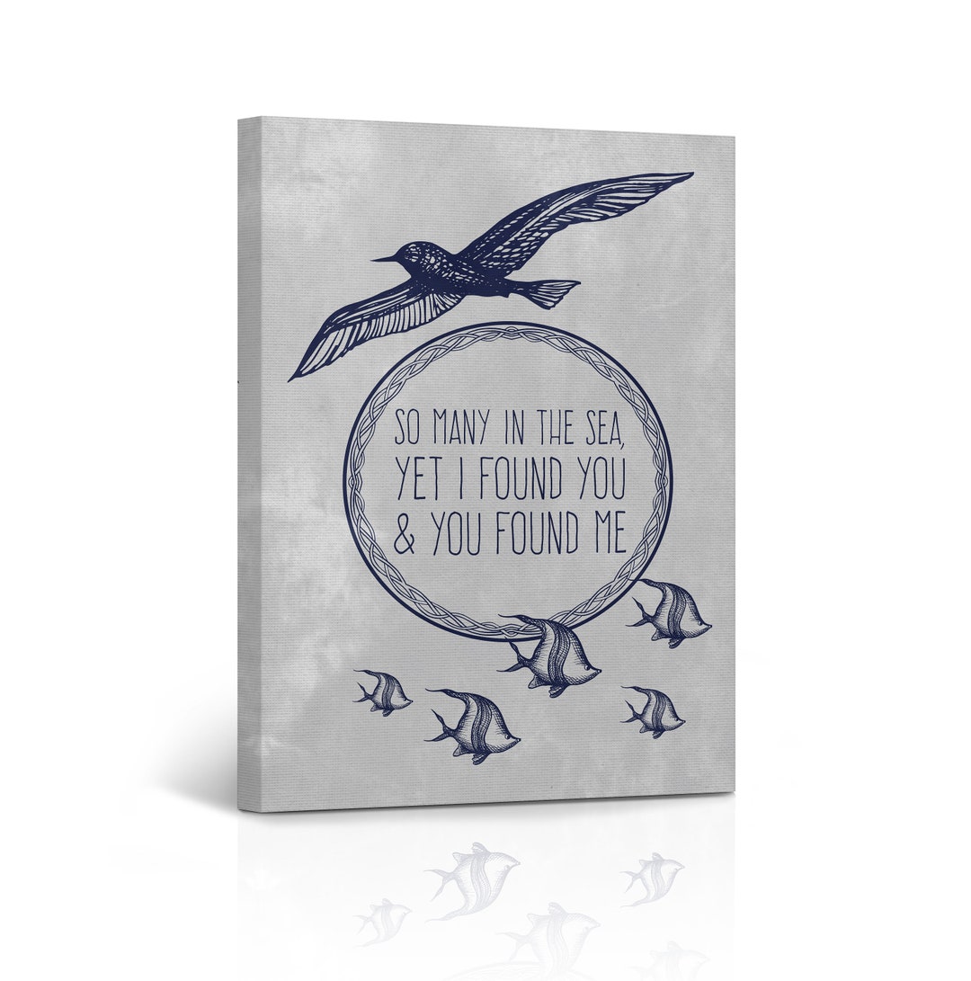 Motivational Quote Navy Blue Illustration Old White Coastal Decor ...