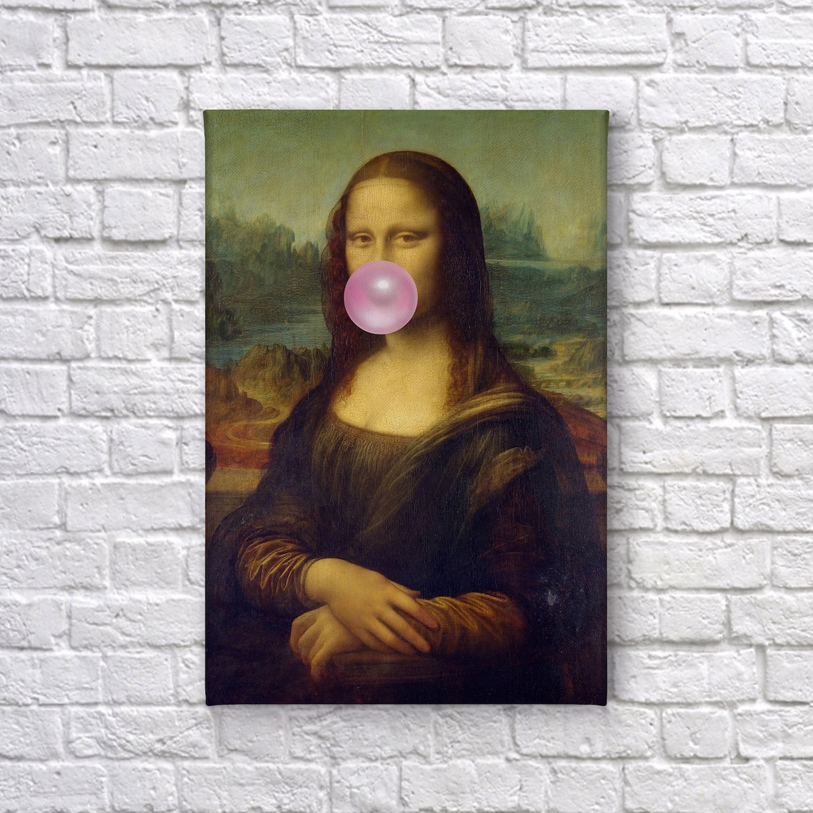 Leonardo Da Vinci's Masterpiece Mona Lisa Pink Bubble Gum Famous ...