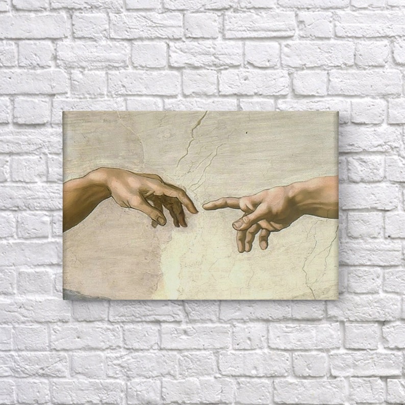 The Creation of Adam Hand of God by Michelangelo Christian Religious ...