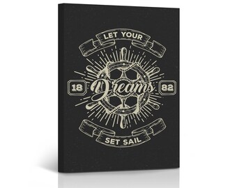 Inspirational Quote Dark Coastal Decor Canvas Print Nautical | Etsy