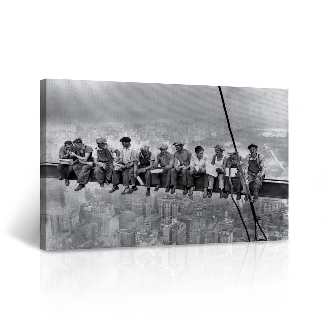 Lunch Atop a Skyscraper 1932, New York Canvas Print Picture Black and ...