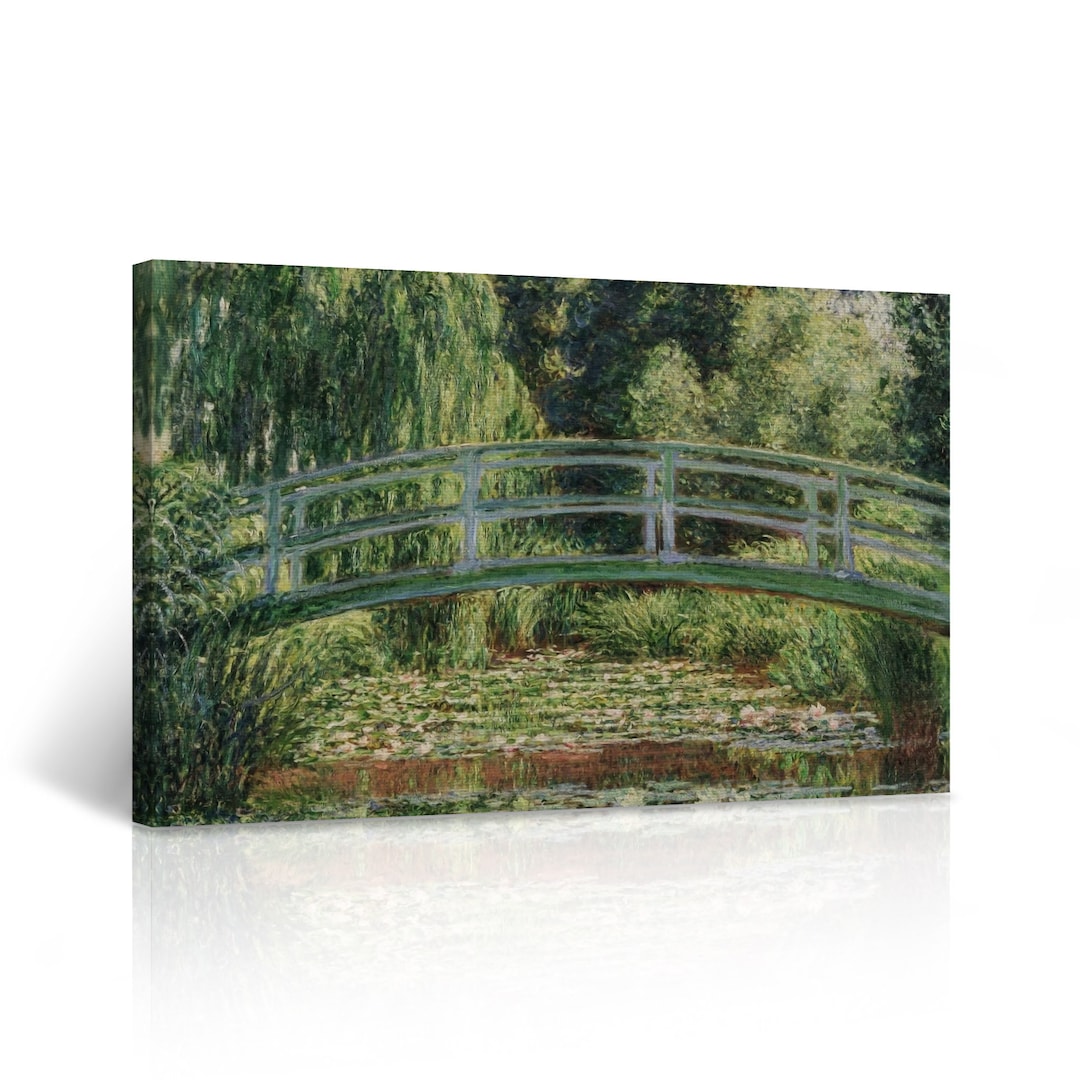 Water Lilies Japanese Bridge by Claude Monet Print Canvas Wall Art ...