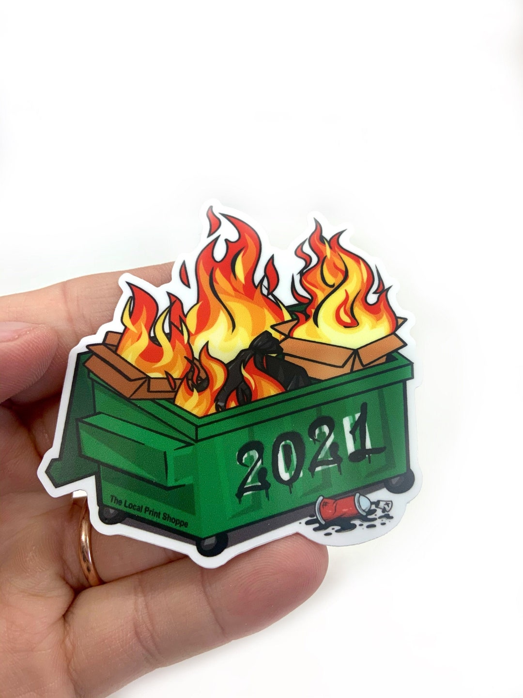Dumpster Fire 2021, Waterproof Sticker Decal, Free Shipping, Laptop ...