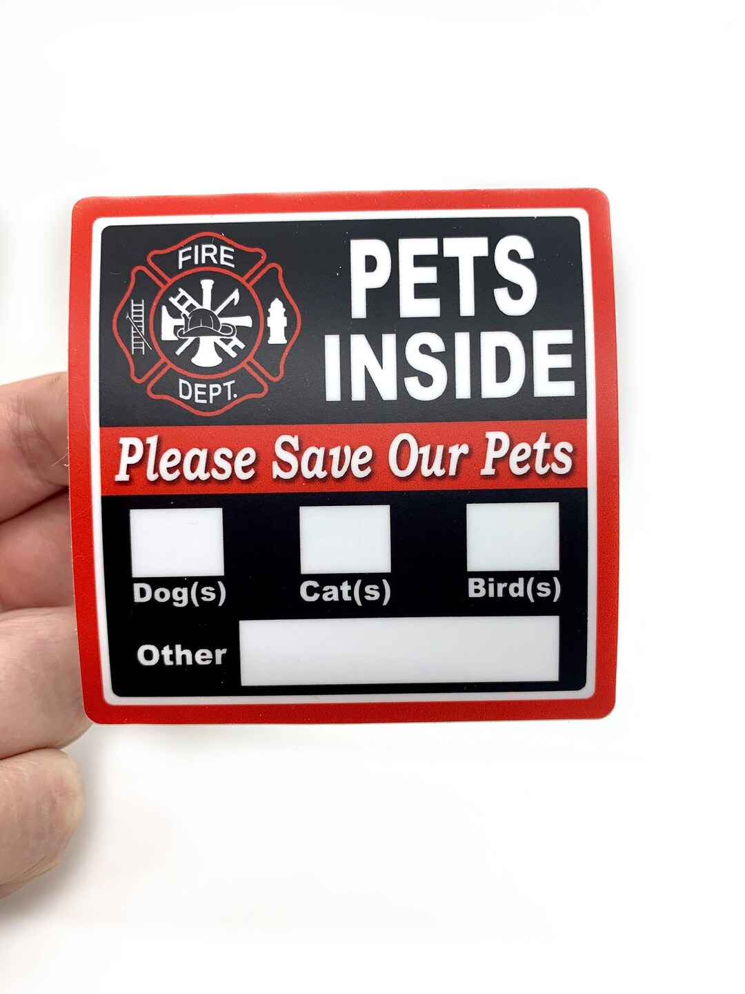 EMERGENCY Pet Inside Sticker, Waterproof Sticker Decal, Free Shipping ...