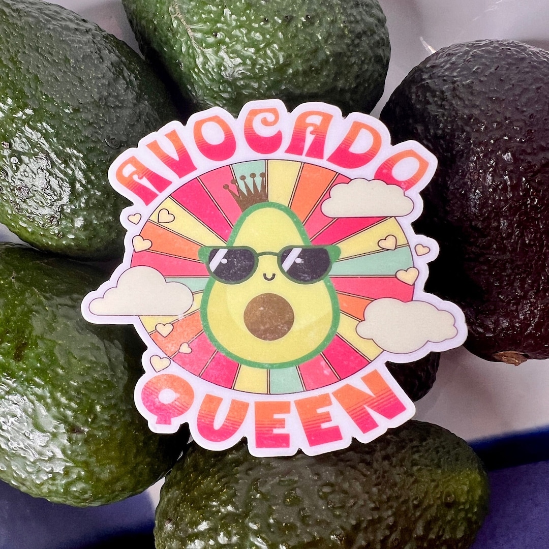 Avocado Queen Waterproof Sticker Decal, Free Shipping, Laptop, Car ...