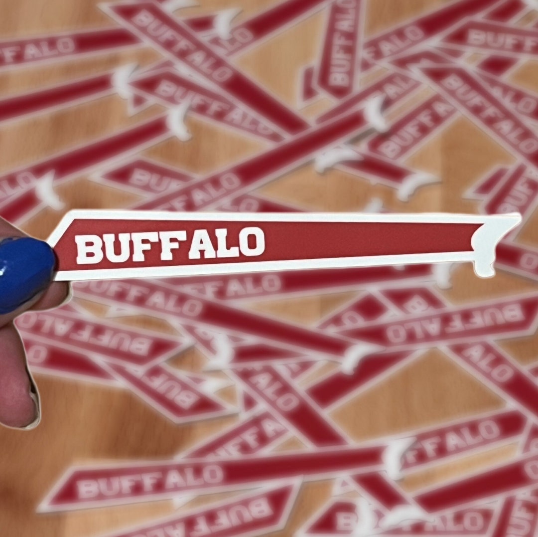 Buffalo Football Red Stripe Sticker, Waterproof Sticker Decal, Free ...
