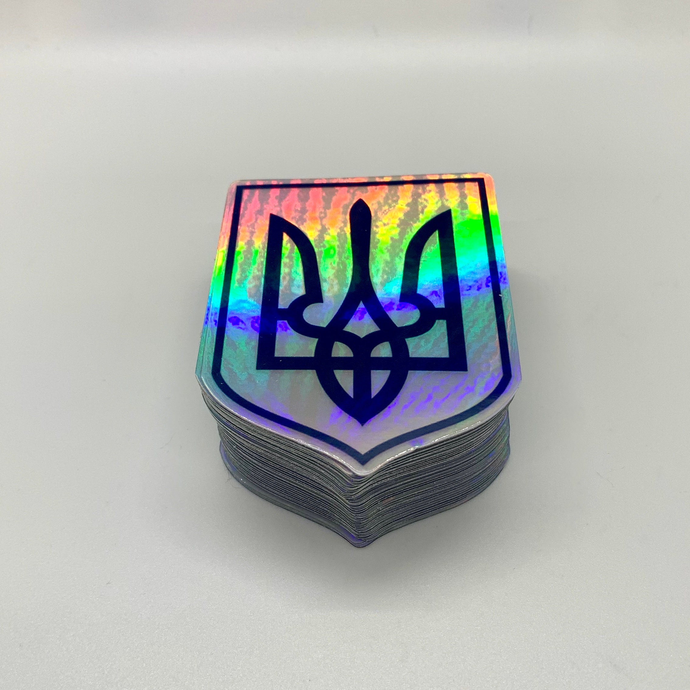 Holographic Ukrainian Tryzub Sticker Decal A Portion of This - Etsy