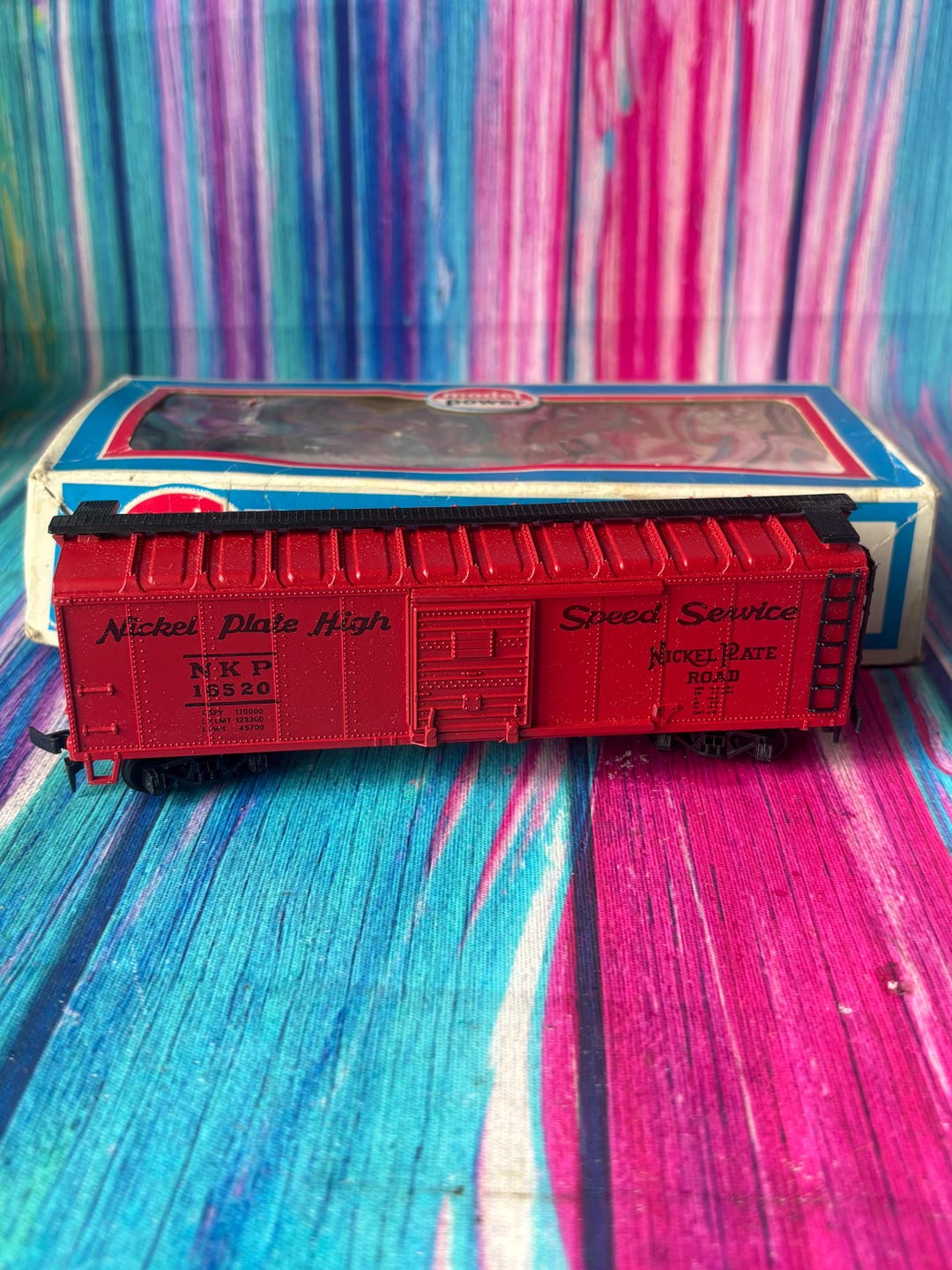 Vintage Toys R Us Model Power Train Car Red HO Scale 5.5”box Car Nickle ...