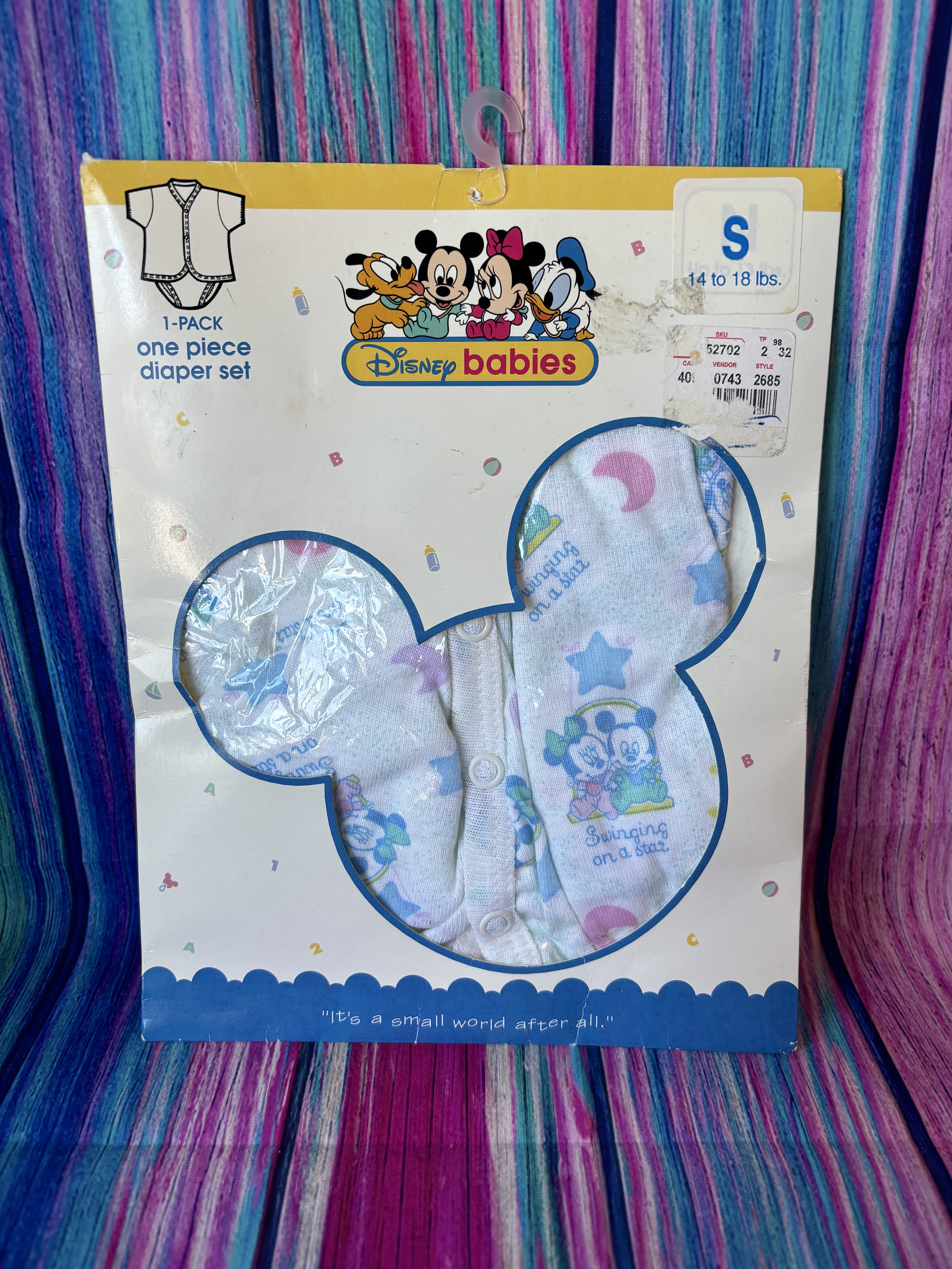 Vintage Disney Babies One Piece Diaper Set Baby Outfit 14 to 18 Lbs ...
