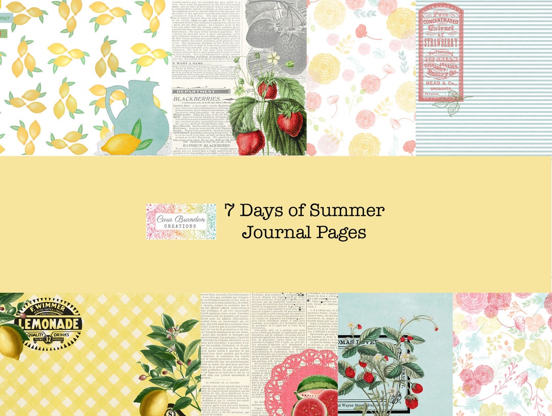 Summer Scrapbook Kit, Printable Journal Pages, Seasonal Ephemera ...