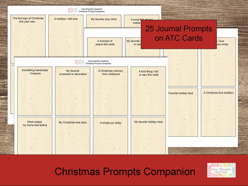 Christmas Prompt Companion – ATC Cards, Tabs & Phrase Strips - Etsy