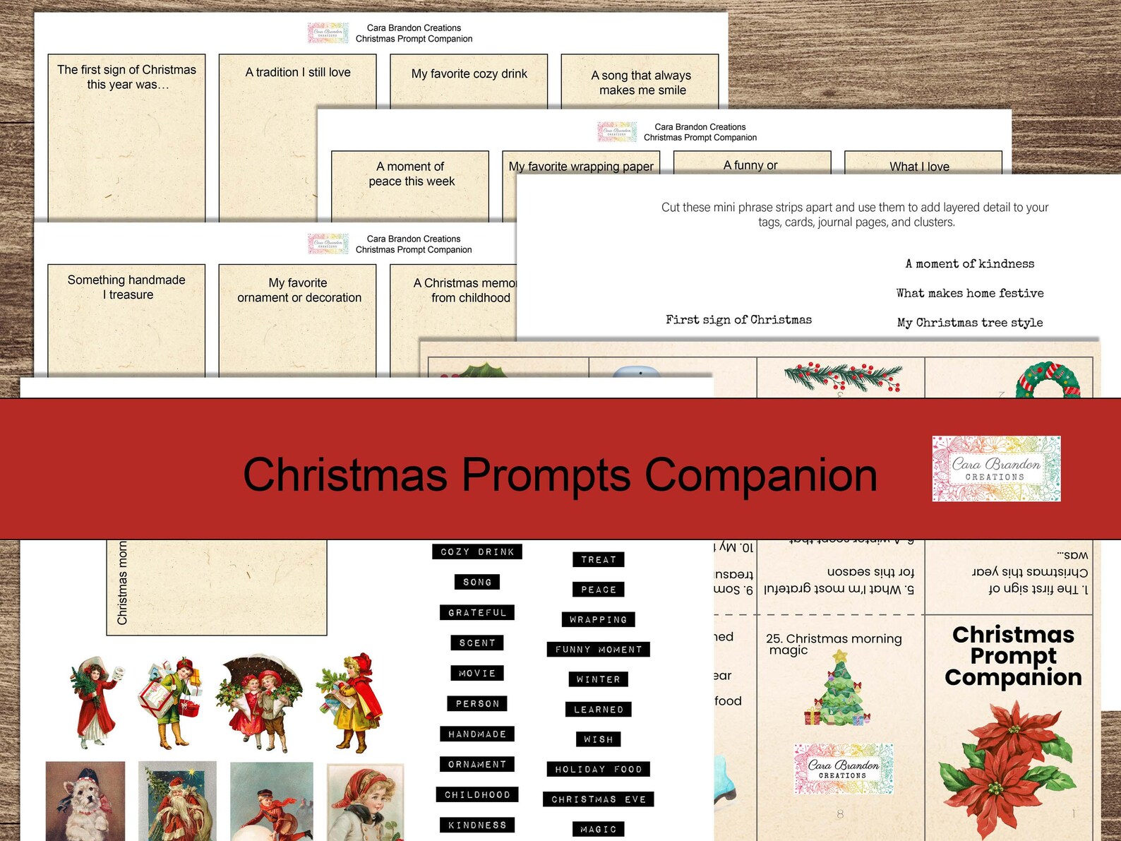 Christmas Prompt Companion – ATC Cards, Tabs & Phrase Strips - Etsy