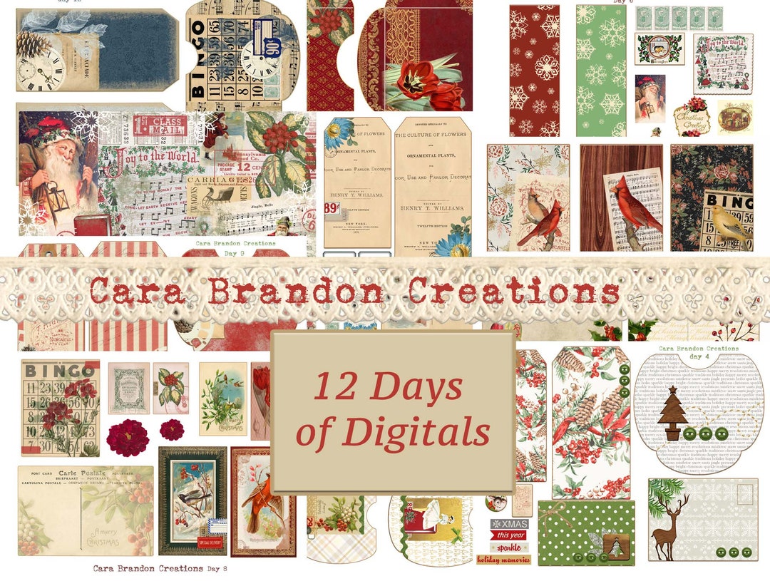 Christmas Junk Journal Kit, Traditional Christmas Journal Kit, 12 Days ...