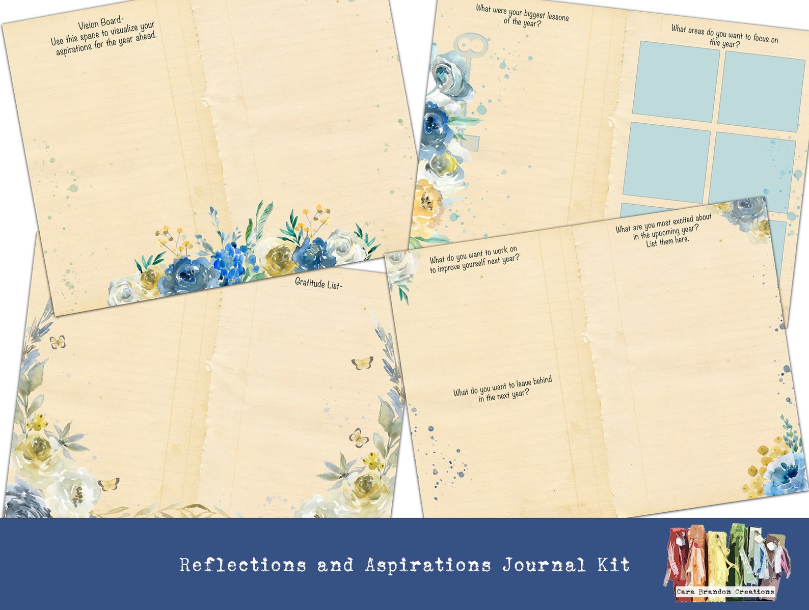 Reflections and Aspirations Junk Journal Kit, Goal Setting (printable ...