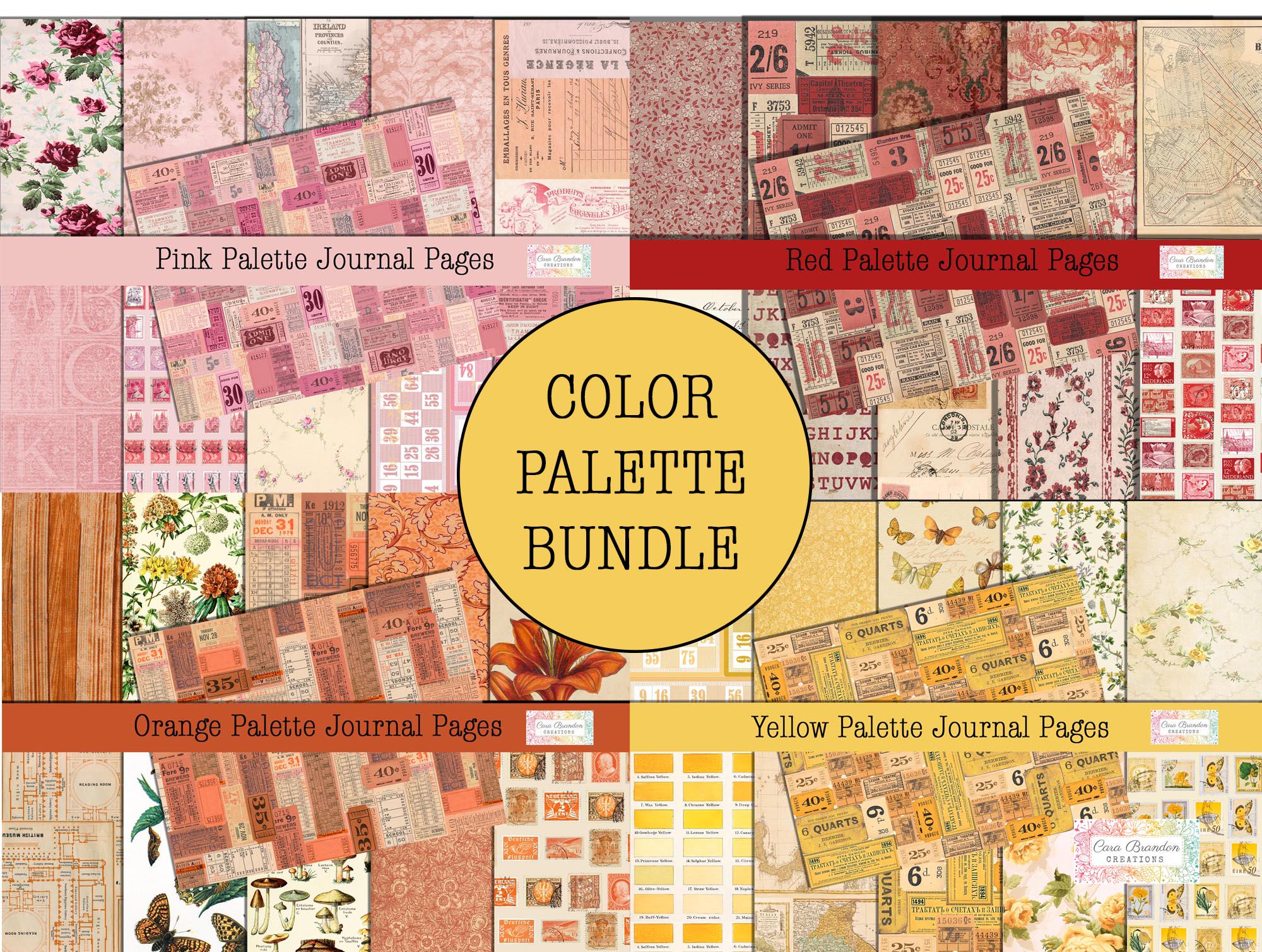 Warm Colors Junk Journal, Tim Holtz Inspired, Vintage Ephemera (digital ...