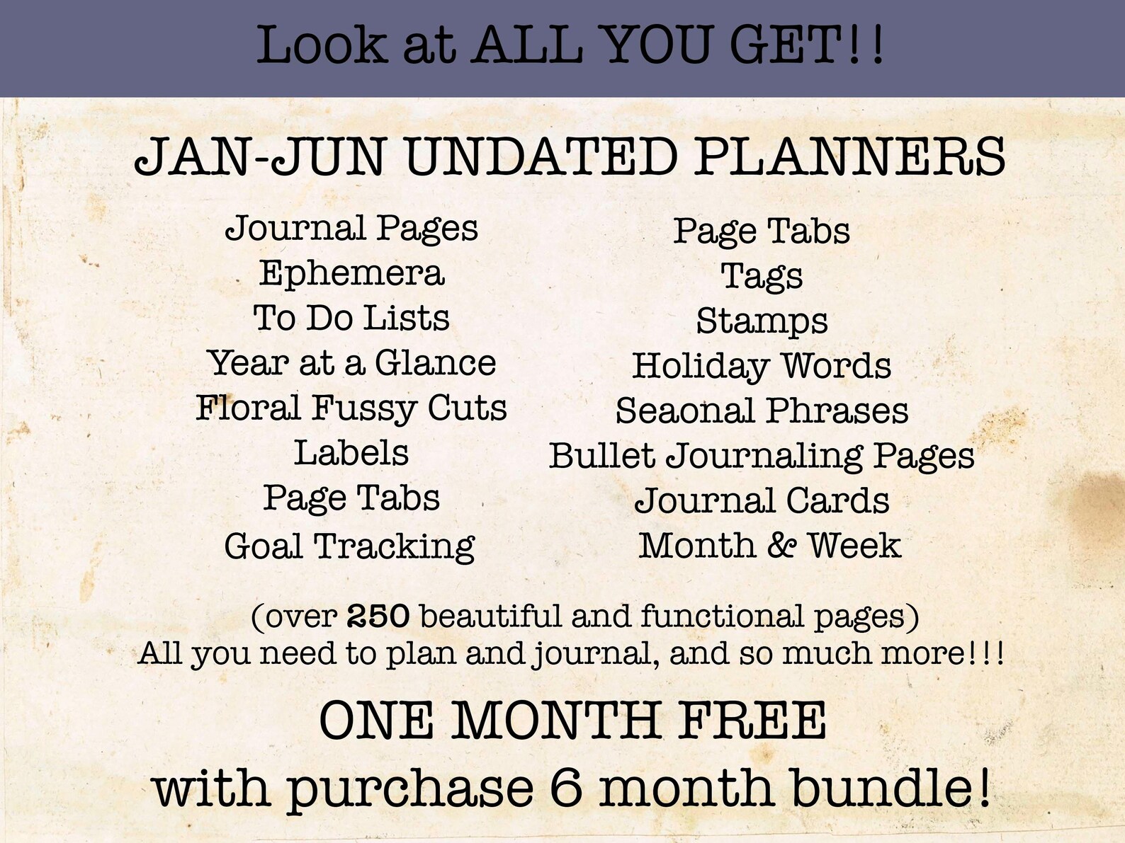 Undated Planner Bundle, January-june, Weekly Monthly Printable (digital ...
