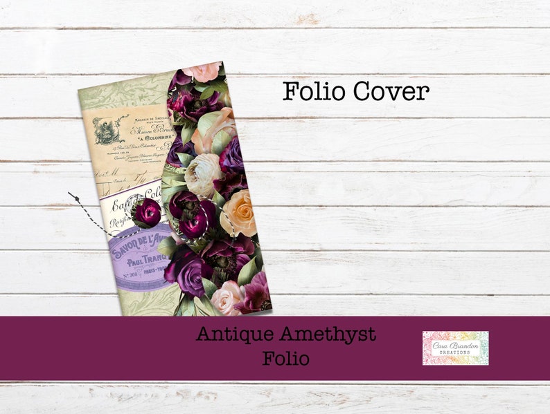 Floral Printable Folio Kit, Antique Amethyst Theme (digital Download ...
