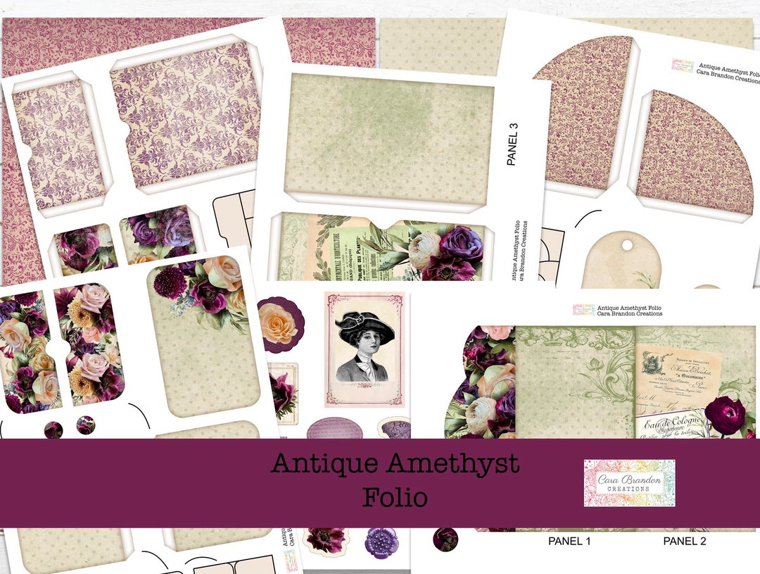 Digital Folio Kit, Floral Digital Folio Kit, Printable Folio Kit ...