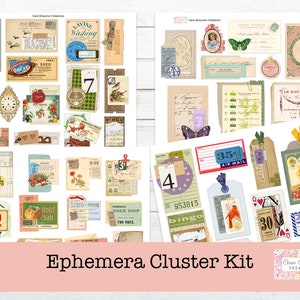 Cluster Ephemera Junk Journal Kit, Cluster Ephemera Kit for Junk Journals, Scrapbooking Supplies ...