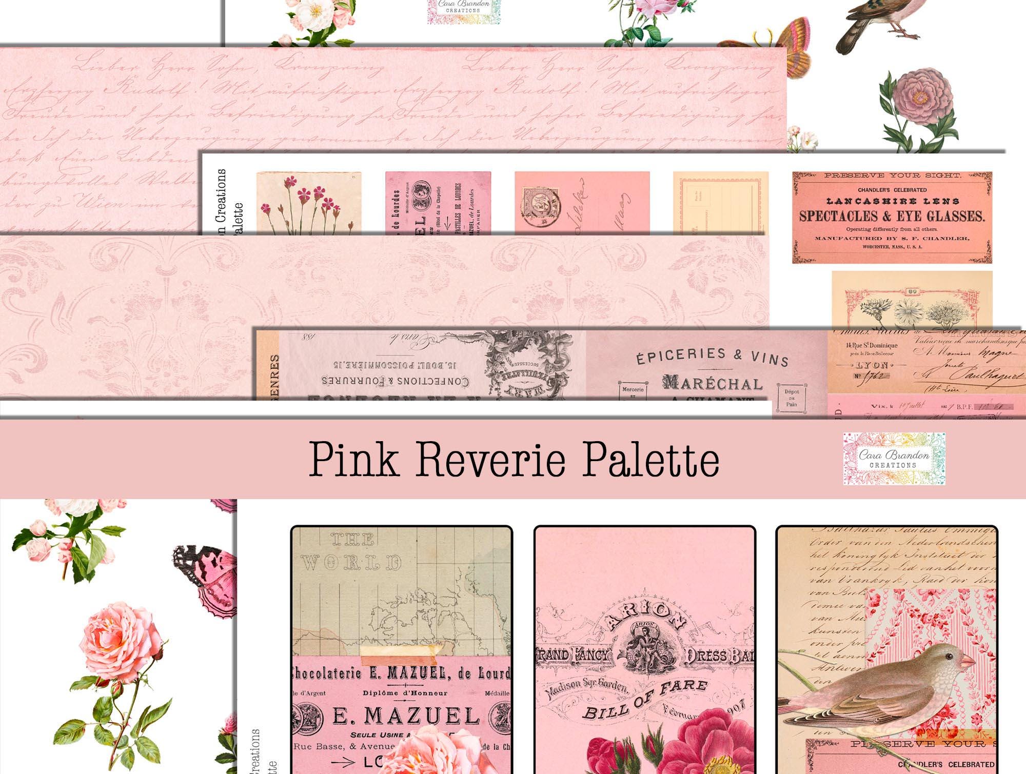 Pink Junk Journal Printable, Vintage Ephemera, Scrapbook Papers (PDF ...