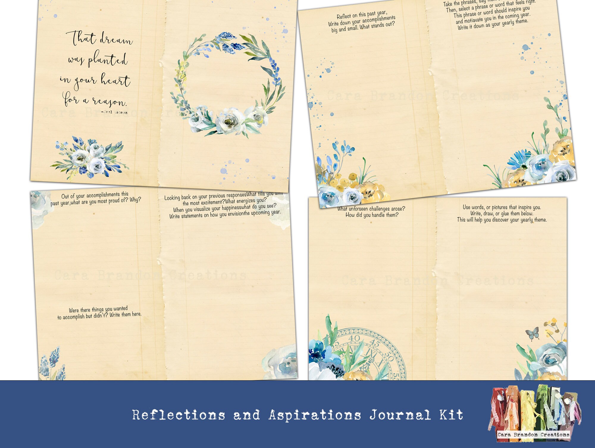 Reflections and Aspirations Junk Journal Kit, Goal Setting (printable ...
