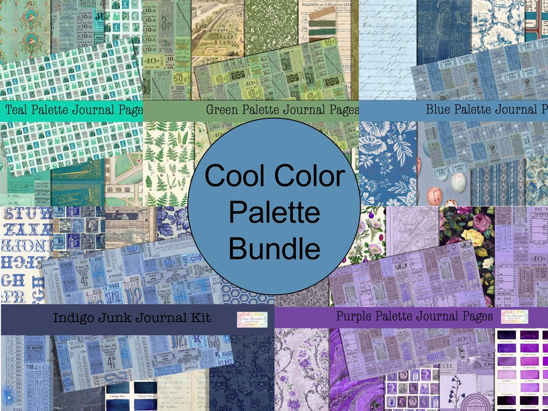 Cool Colors Printable Palette Papers, Tim Holtz Style (digital Kit) - Etsy
