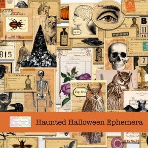 Haunted Halloween Ephemera Kit, Spooky Junk Journal, Fussy Cuts ...