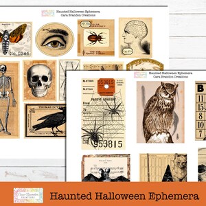 Haunted Halloween Ephemera Kit, Spooky Junk Journal, Fussy Cuts ...