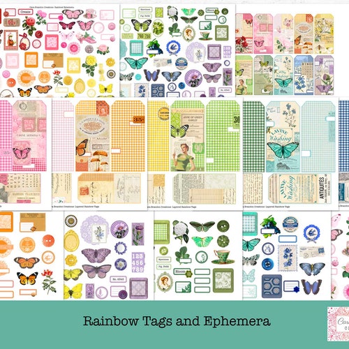 Rainbow Layer Tags in Cool and Warm Colors Rainbow Color - Etsy