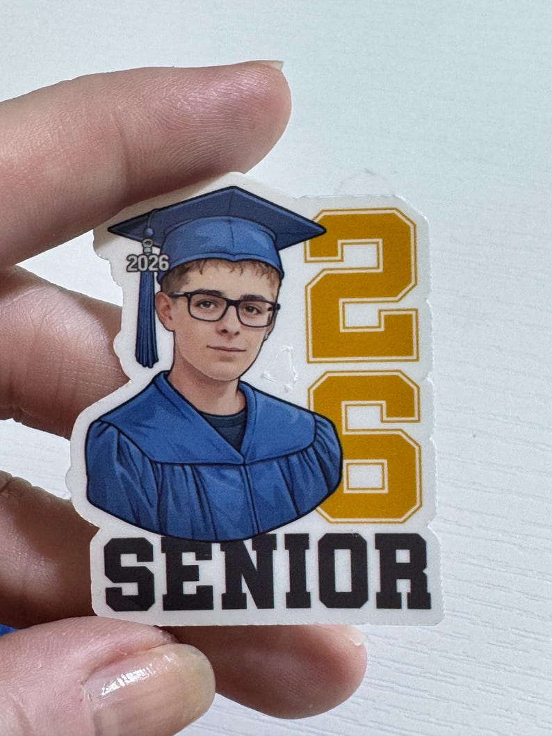 Personalized Graduation Photo Stickers | Custom Senior 2026 Portrait ...