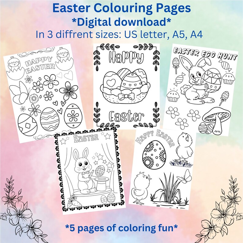 Printable Easter Coloring Pages for Kids, Easter Party Activity for ...