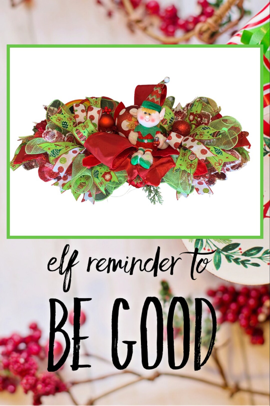 Christmas Centerpiece Elf Table Top Decor Whimsical - Etsy