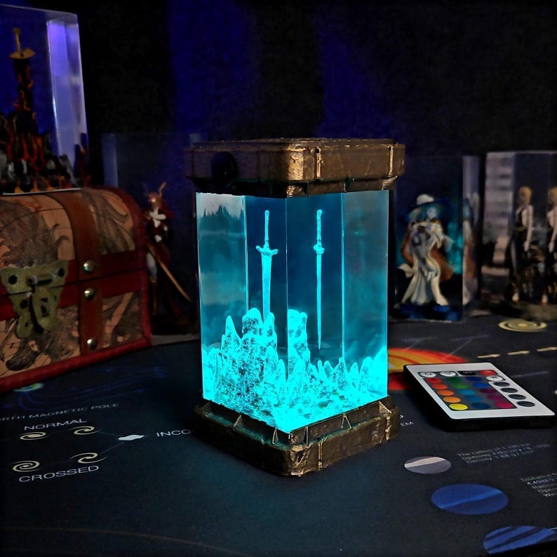 Darkmoon Great Sword Custom Epoxy Resin Art Lamp, Nigh Light, Birthday ...
