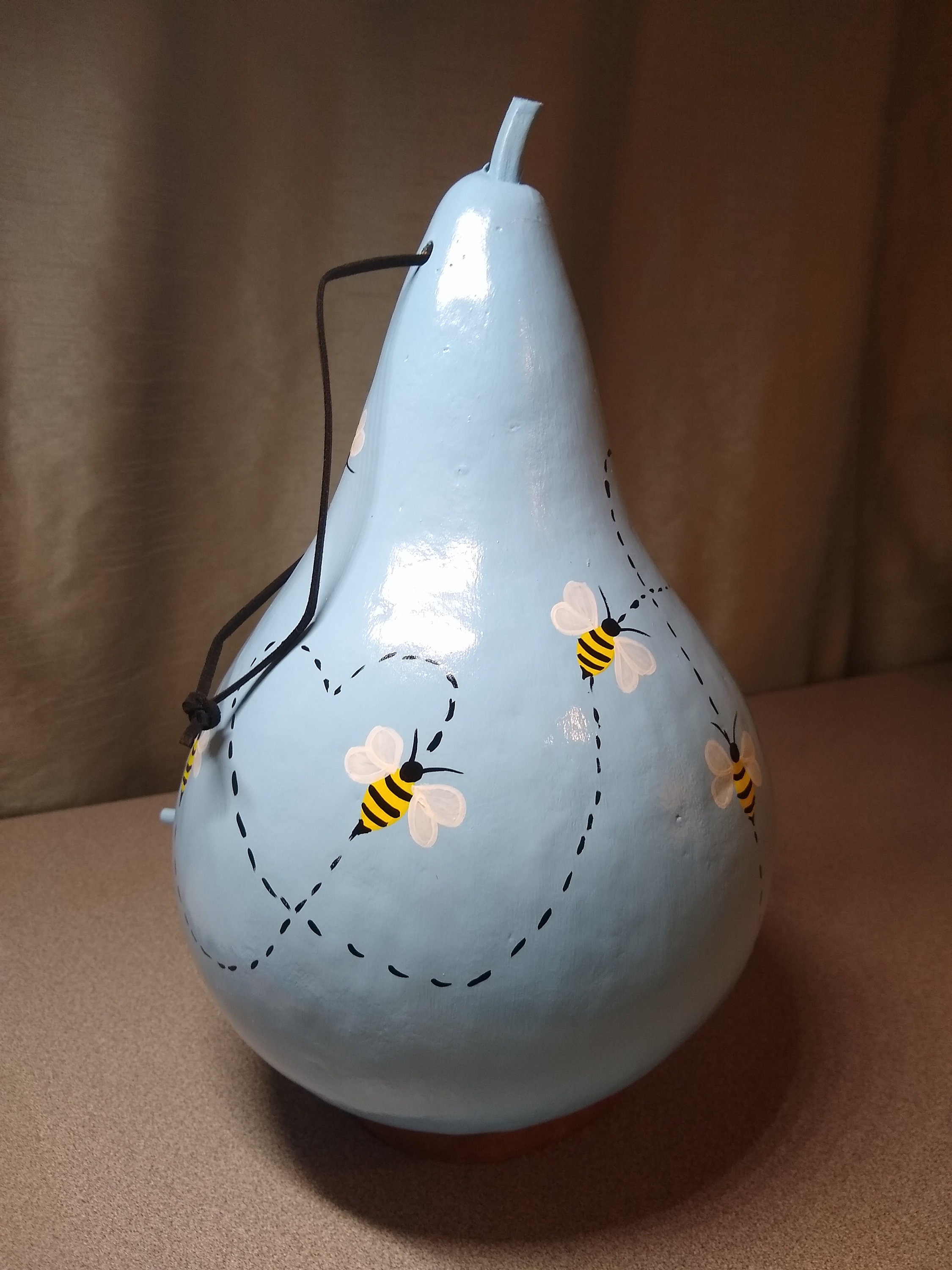 Birdhouse Gourd - Bees - Turquoise or Blue - Made to Order - Etsy