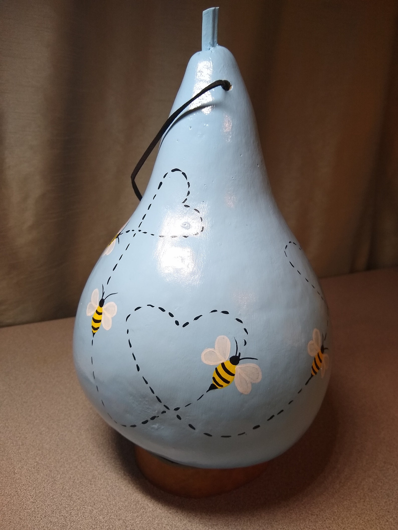 Birdhouse Gourd - Bees - Turquoise or Blue - Made to Order - Etsy
