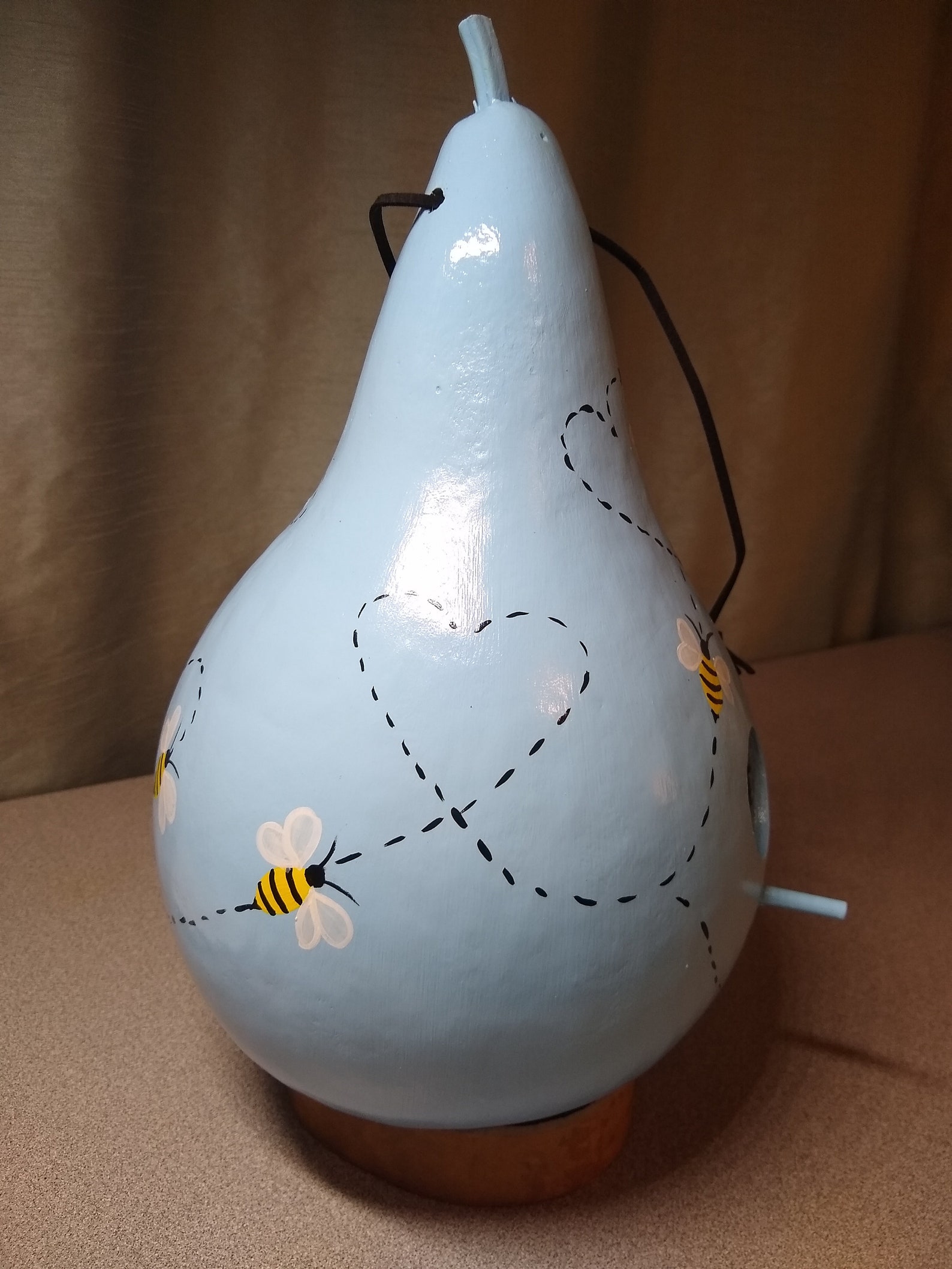 Birdhouse Gourd - Bees - Turquoise or Blue - Made to Order - Etsy