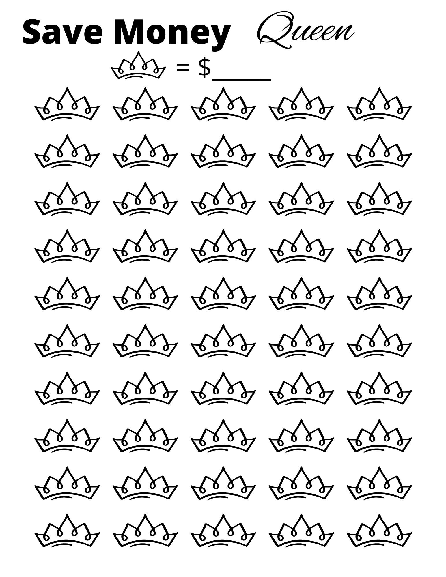 Save Money Queen - Savings Tracker - Etsy