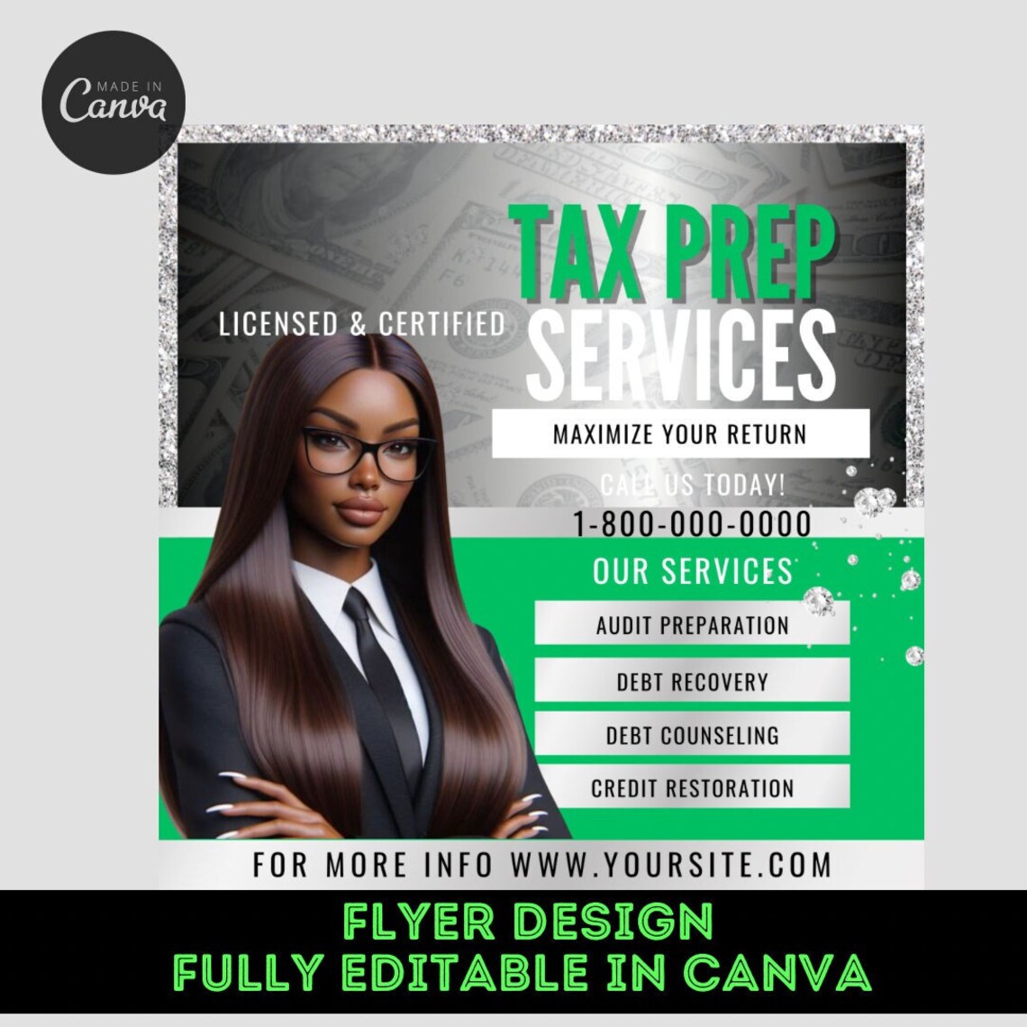 Tax Preparation Flyer, DIY Flyer Template Design,income Tax Preparer ...