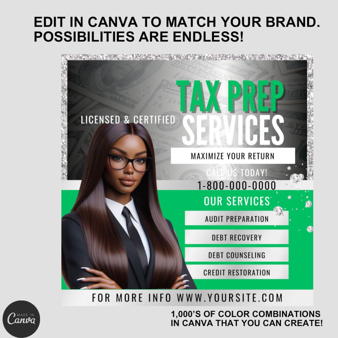 Tax Preparation Flyer, DIY Flyer Template Design,income Tax Preparer ...