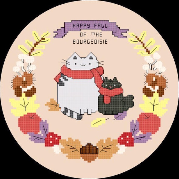 Happy Fall of the Bourgeoisie Cross Stitch PDF Pattern | Etsy