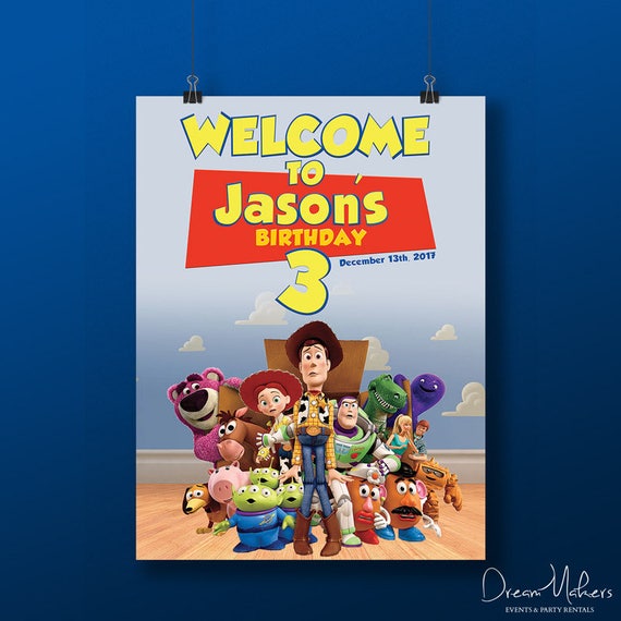 Toy Story Party Welcome Sign / Room Art 18" x 24" Digital – Customized ...